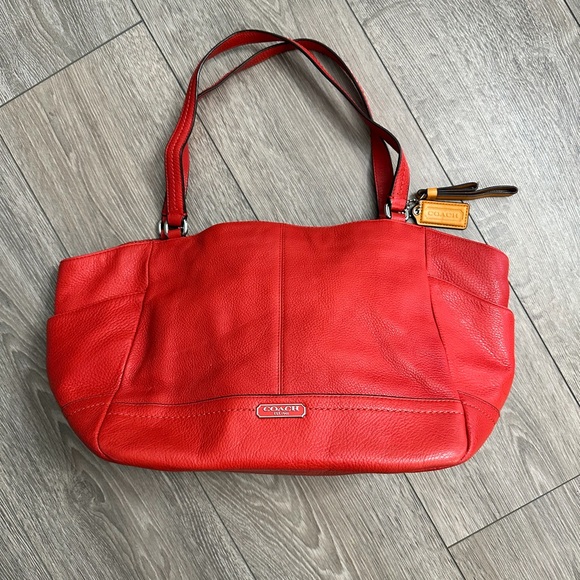 Coach | Bags | Coach Vibrant Red Leather Shoulder Bag | Poshmark